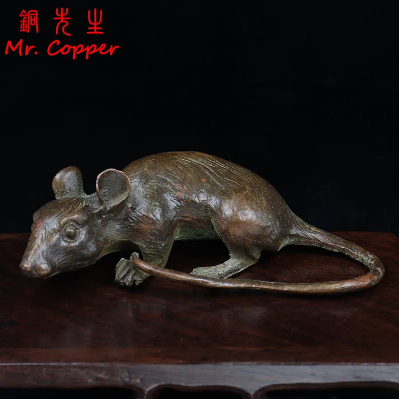 Antique-Copper-Big-Rat-Statue-Desktop-Ornaments-Vintage-Animal-Mouse ...