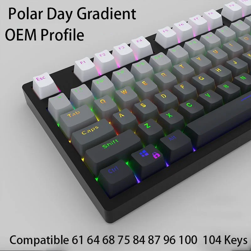 Mechanical-Keyboard-Gradient-PBT-Keycaps-Light-Shine-Through-Front-Print-Polar-Day-Backlit-RGB ...