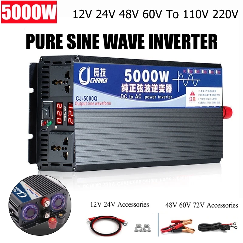 Onduleur-DC-12V-24V-48V-60V-AC-110V-220V-Transformateur-de-tension-Onde ...