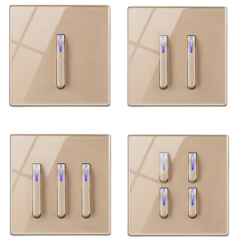 Gold-Glass-1-2-3-4gang1-2-Way-Stair-Wall-Light-Switch-USB-Wall-Socket ...