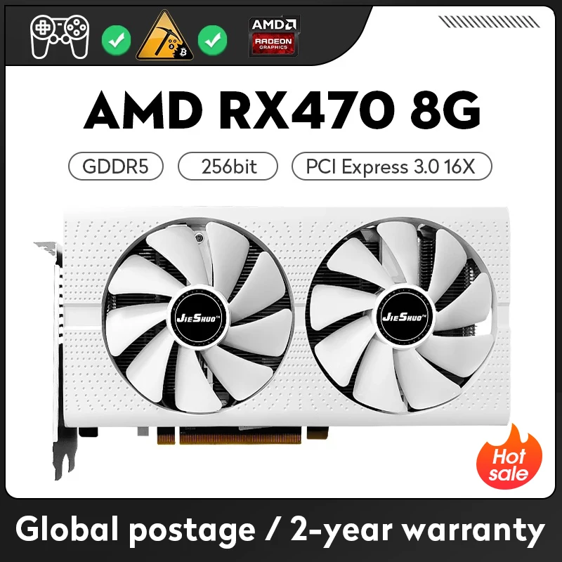 JIESHUO-AMD-RX-470-8GB-1792SP-Video-graphics-card-GDDR5-GPU-256BIT-14nm ...