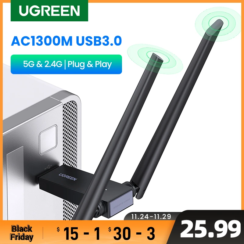 UGREEN WiFi Adapter AC1300 USB3.0 - ElCuponeador