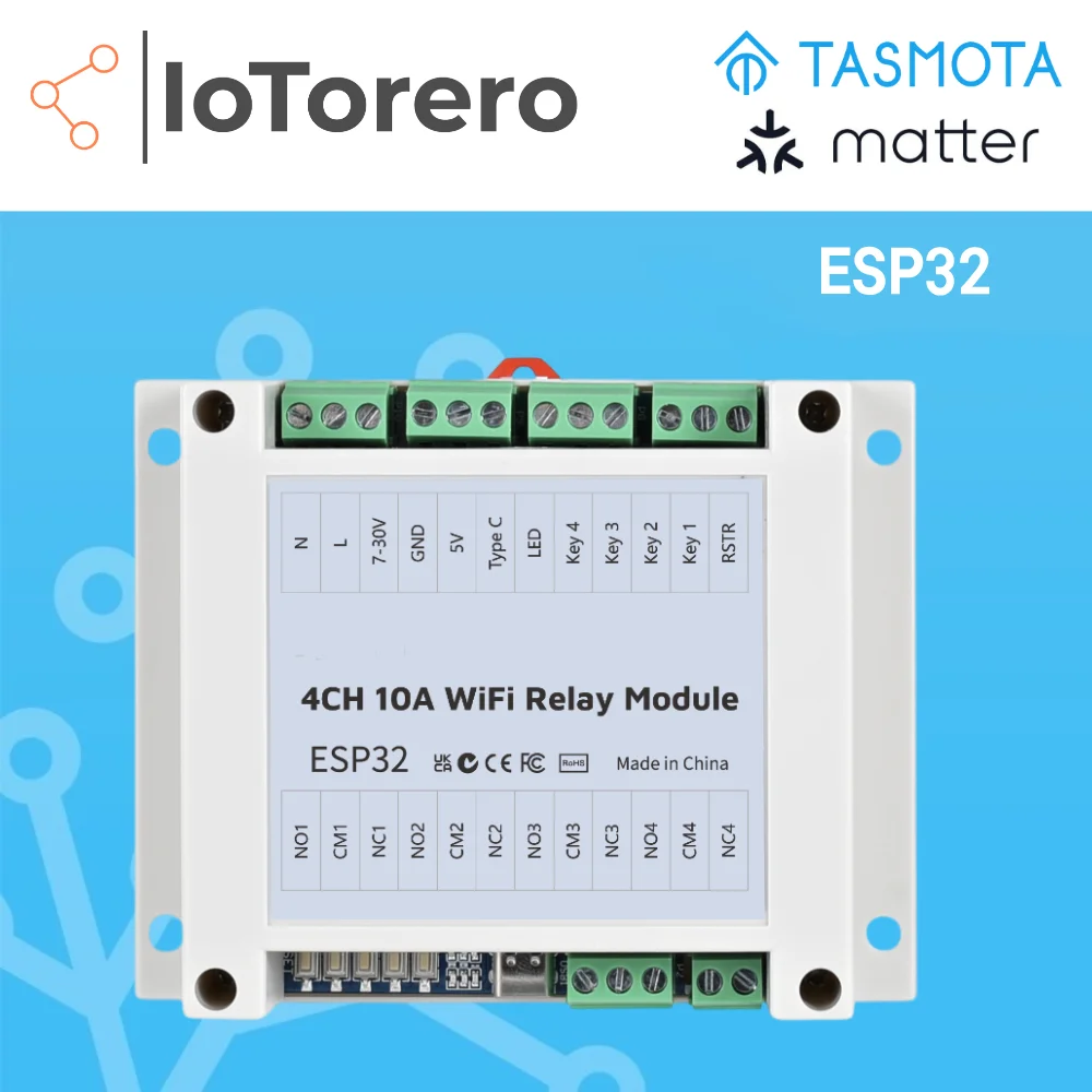 IoTorero Tasmota Matter MQTT 8CH Iching Self Lock Relay Module Works ...