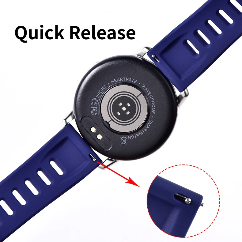 Quick-Release-Silicone-Watch-Strap-Rubber-Band-20mm-22mm-24mm ...