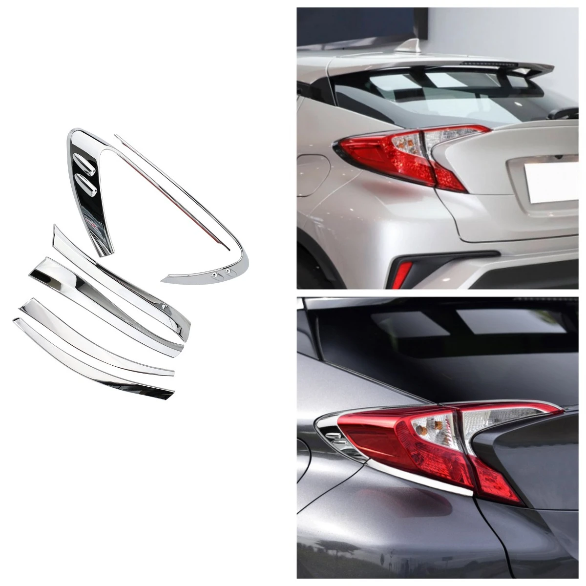 Silver Rear Back Lamp Tail Light Trim Cover for Toyota CHR C-HR 2016 ...