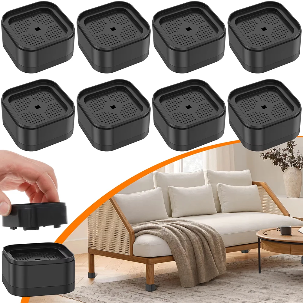 4/8Pcs Adjustable Furniture Feet Riser Stackable Chair Heightening Foot ...