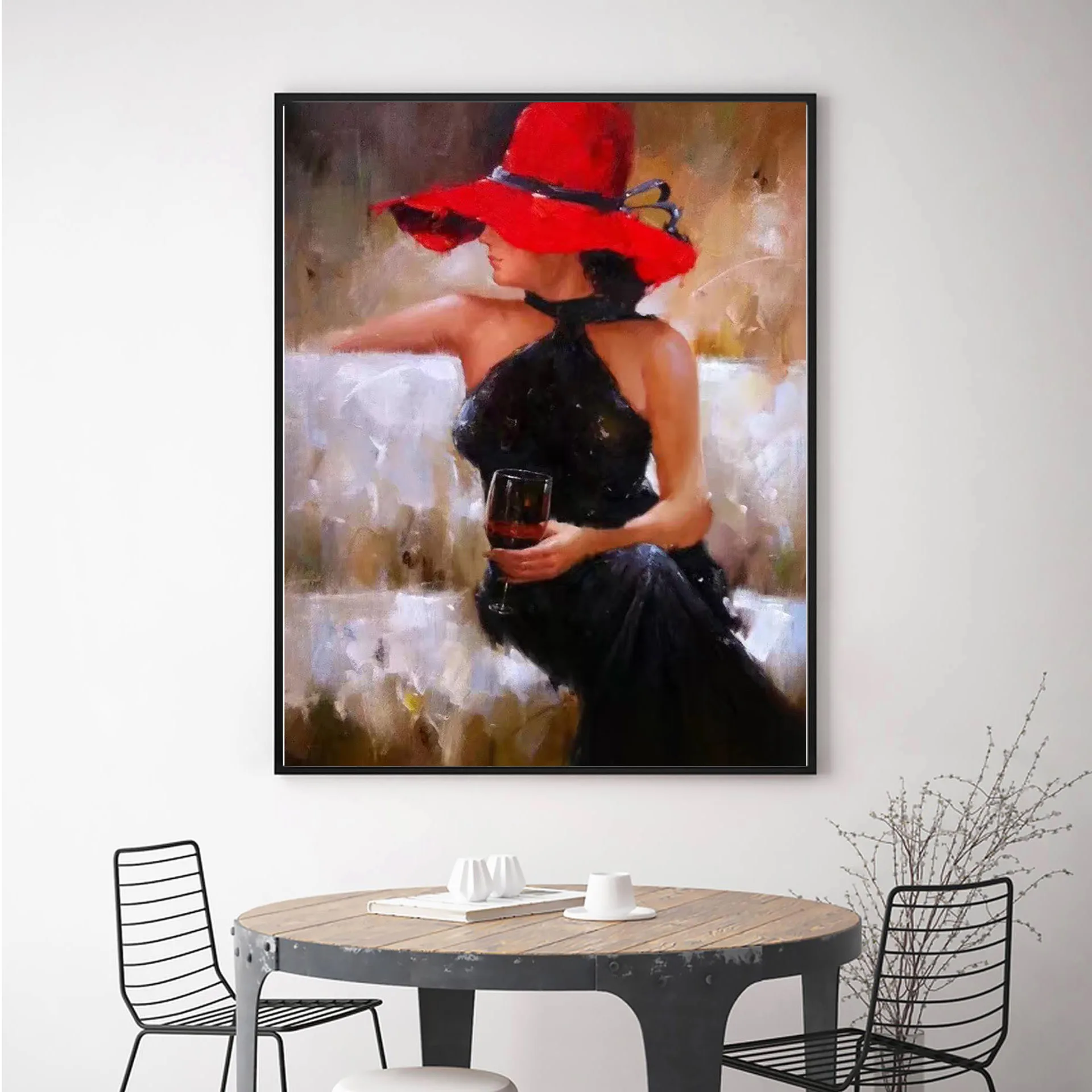 Hand Painted Canvas Art Poster The beauty bar oil painting Leisure ...