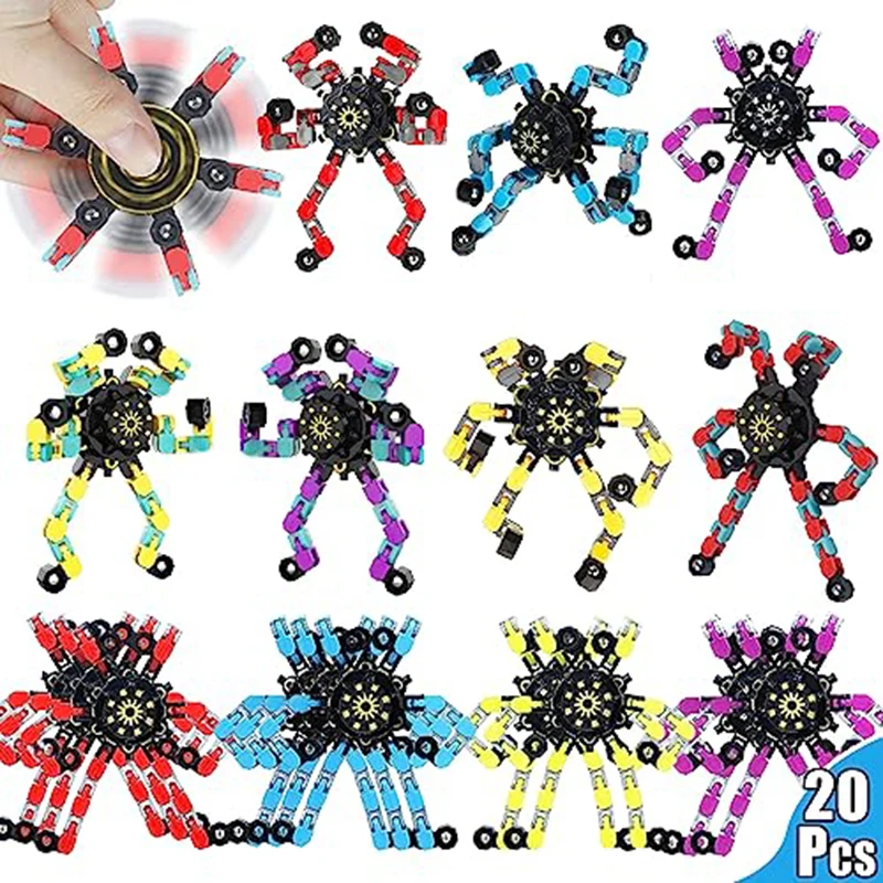 Funny Robot Fidget Spinner DIY Deformable Chain Fidget Toys Stress ...