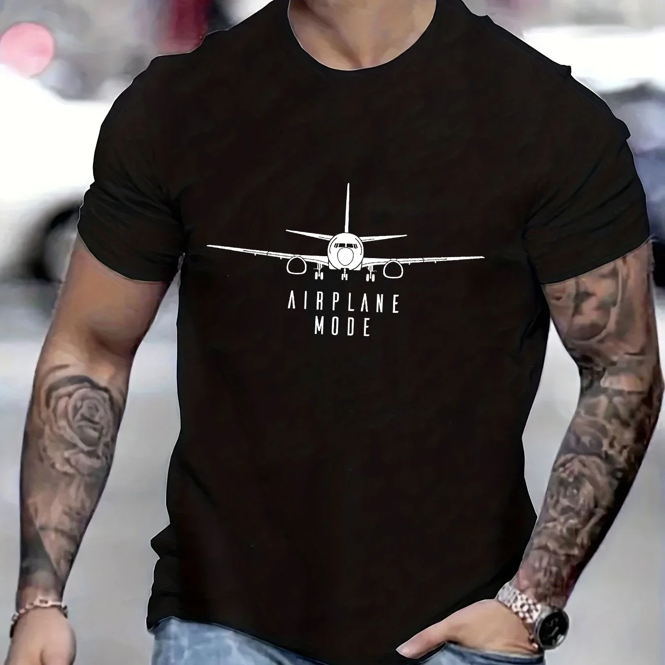 Shirts-for-Men-Airplane-Mode-Travel-T-shirts-Traveler-Vacation-Tee ...