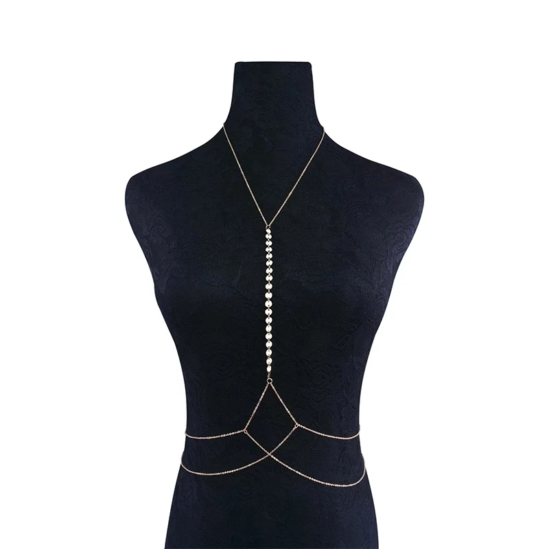 Ingesight.z Simple Style Cross Chest Belly Body Chain For Women Sexy ...