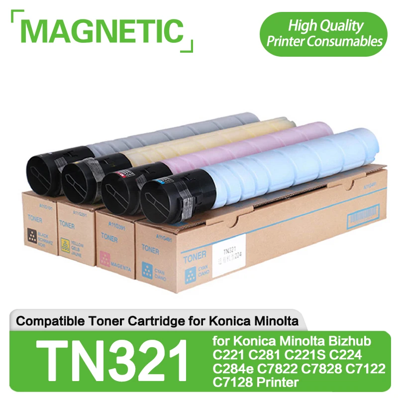 New Tn 321 Toner Cartridge Tn321 For Konica Minolta Bizhub C221 C281 ...