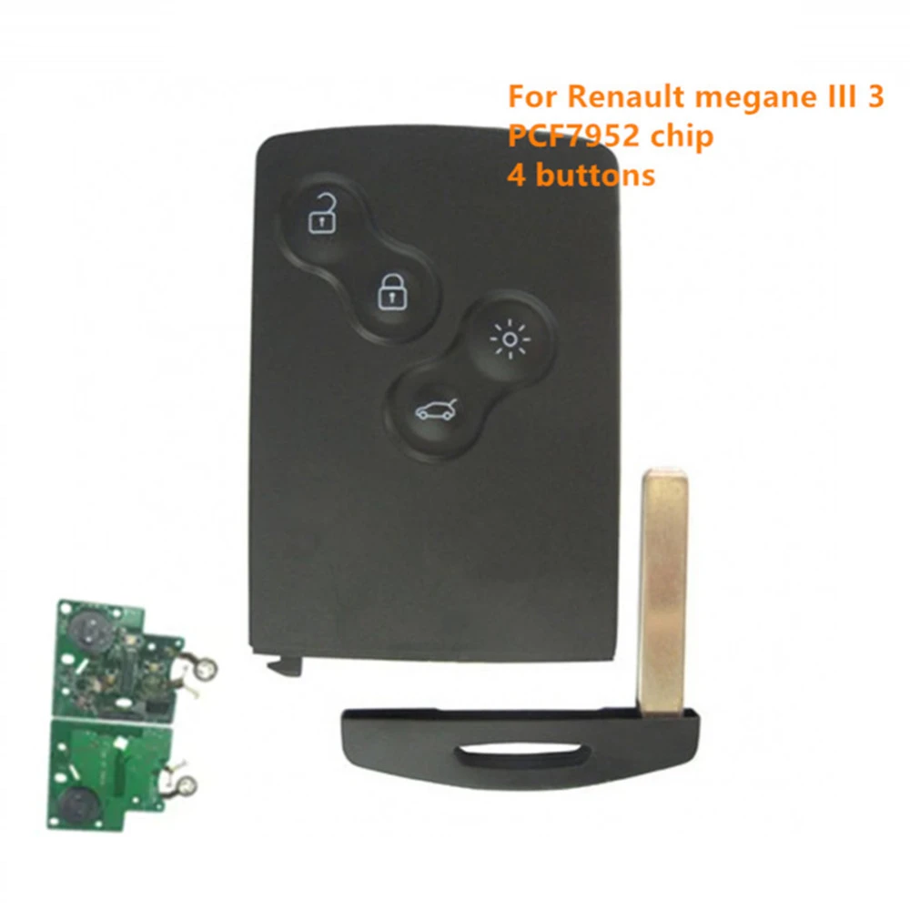 1pc 4 Button Remote Key Card Keyless Smart Key 433mhz Pcf7952 Chip 7952 ...