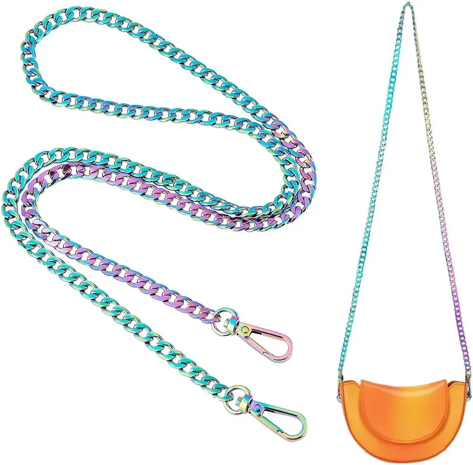 Purse Chain Strap, Rainbow Bag Replacement Chain for Shoulder Cross ...