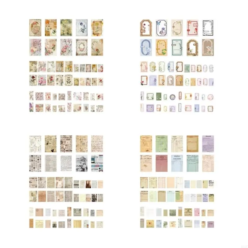 100 Sheets Aesthetic Scrapbooking Decorative Paper Journal ...
