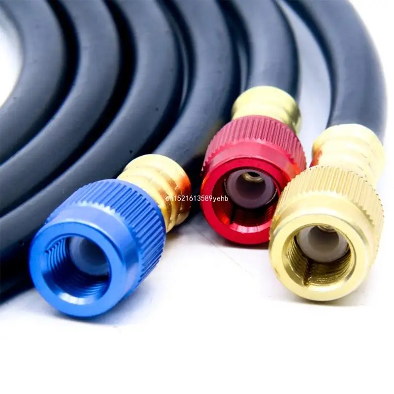 Pack of 3 Air Conditioning Refrigerant Filling Hoses Hose Adapters HVAC ...