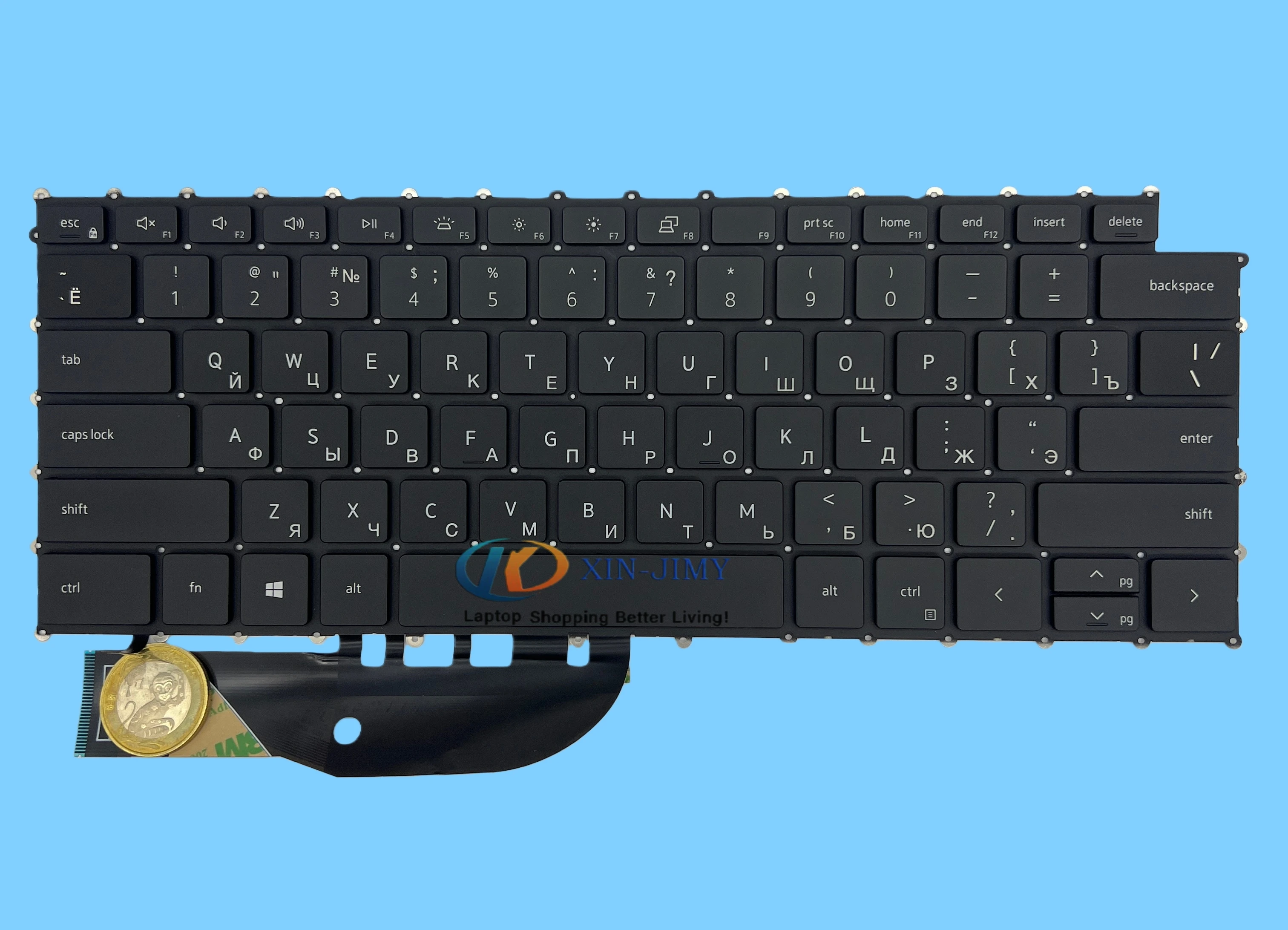 FOR Dell XPS 15 9500 9510 Precision 5550 5560 5750 5760 RU Keyboard ...