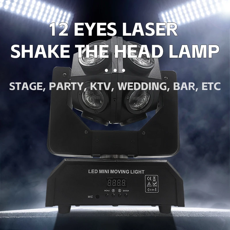 Stage-light-Rotating-light-12-shaking-head-light-three-beam-light-laser ...