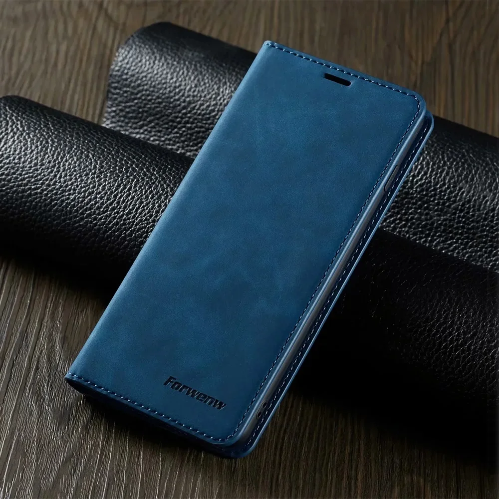 Ultra Slim Leather Flip Cover Case for S21 Ultra 5G (Blue)