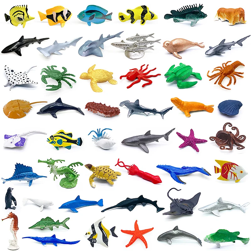 56pcsini-Sea-Life-Animals-Coral-Octopus-Nautiloidea-Crab-Starfish-Ocean ...