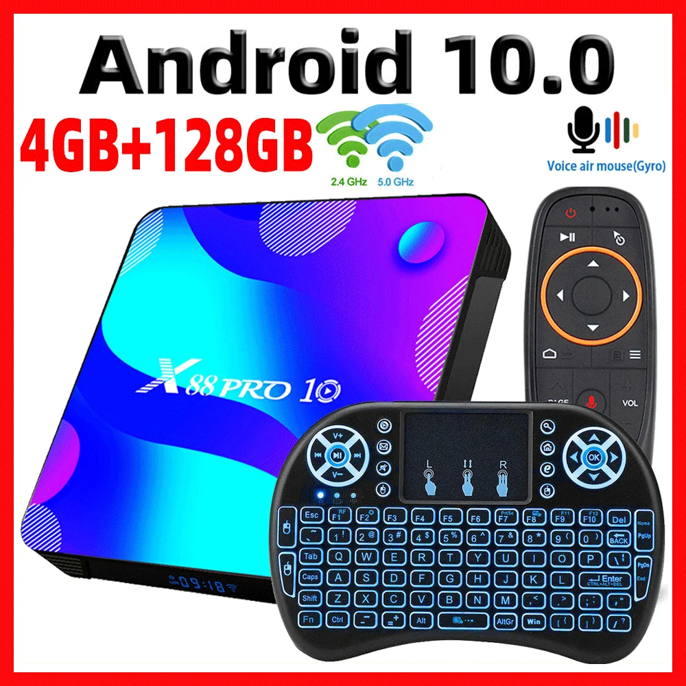 TV Box Android 11 Smart TV Box X88 PRO 10 4GB 64GB 32GB Rockchip RK3318 ...