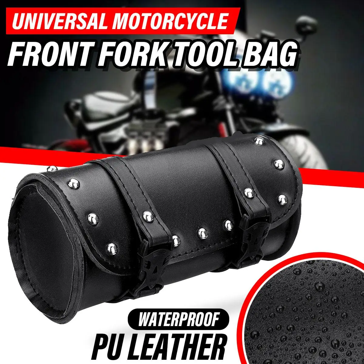 Motorcycle-Front-Fork-Tool-Bag-Saddlebags-Leather-Tool-Luggage-Saddle ...