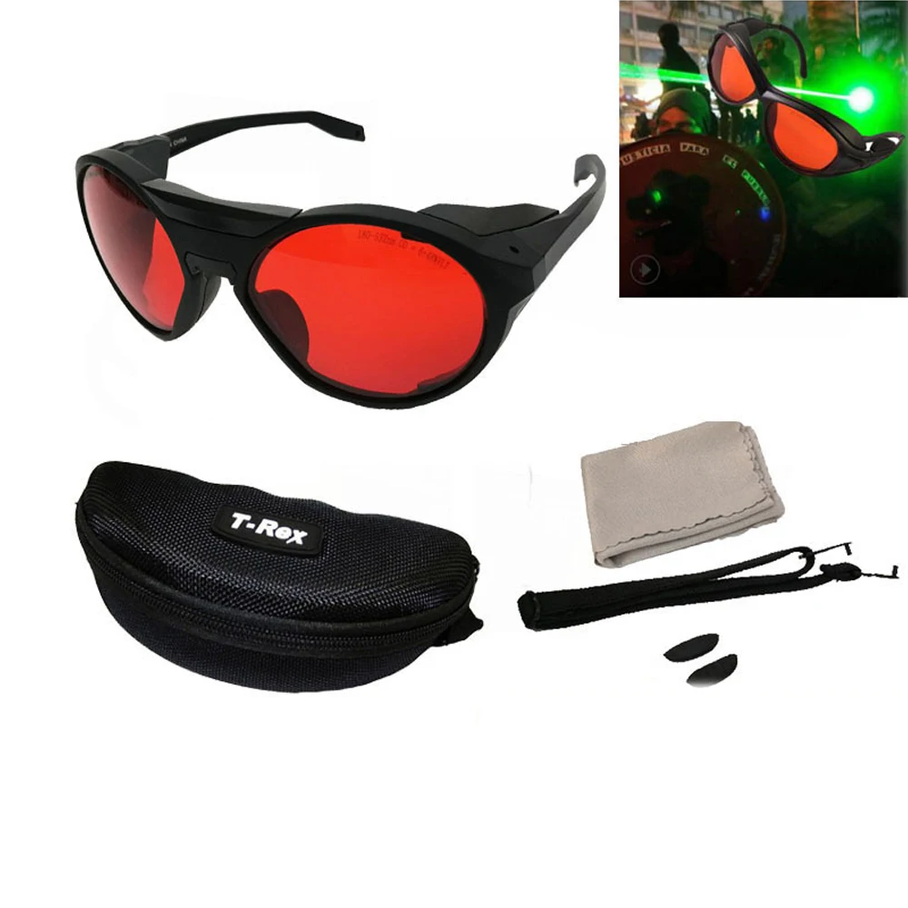 532nm Wavelength Laser Goggles Adjustable with Side Wing Protectors 190 ...