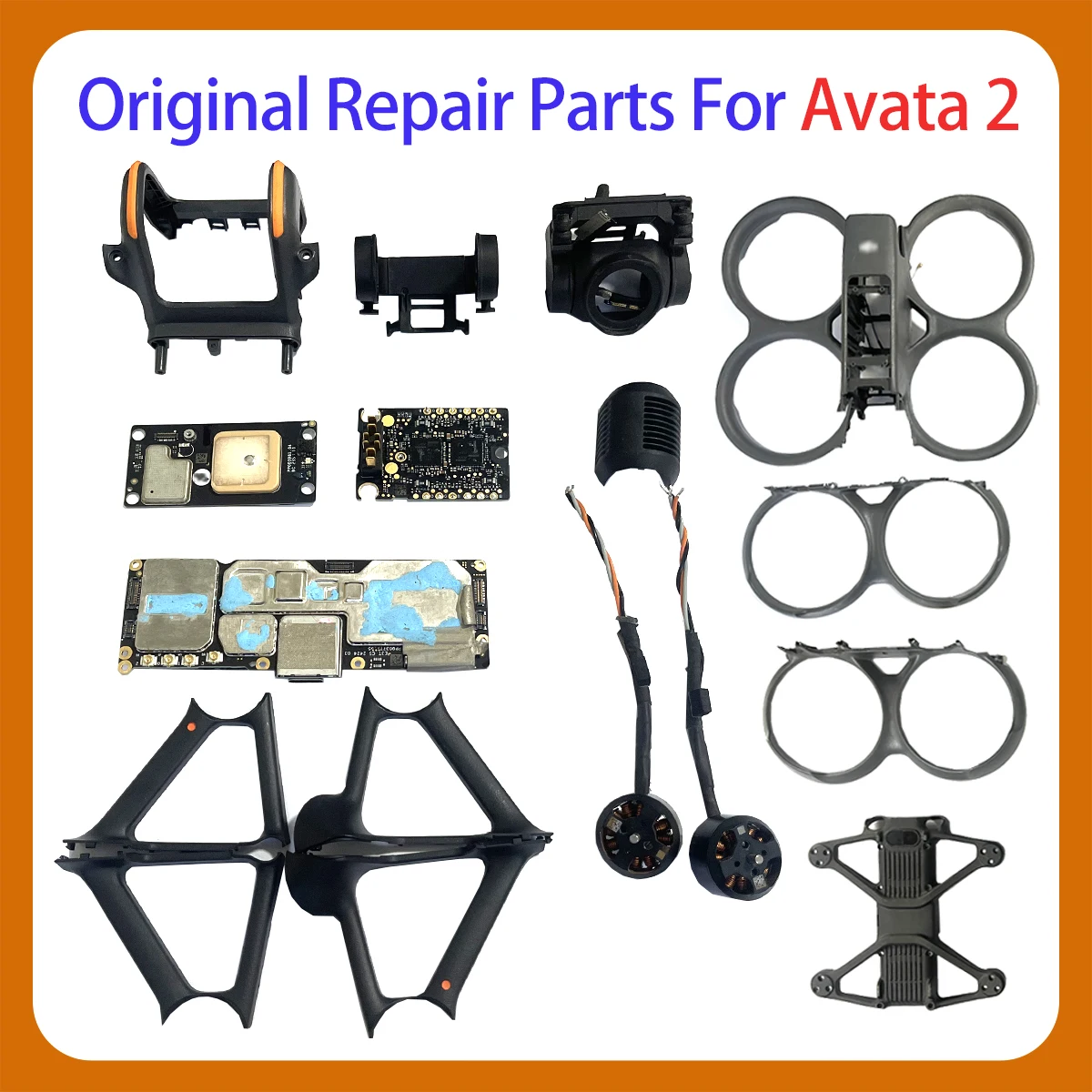 Original DJI Avata 2 disassembled spare parts, including shell, motor ...
