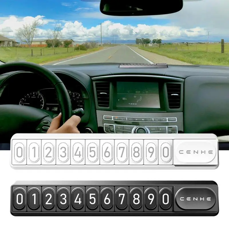 Temporary Parking Number Plate Luminous Car Dashboard Phone Number Sign ...