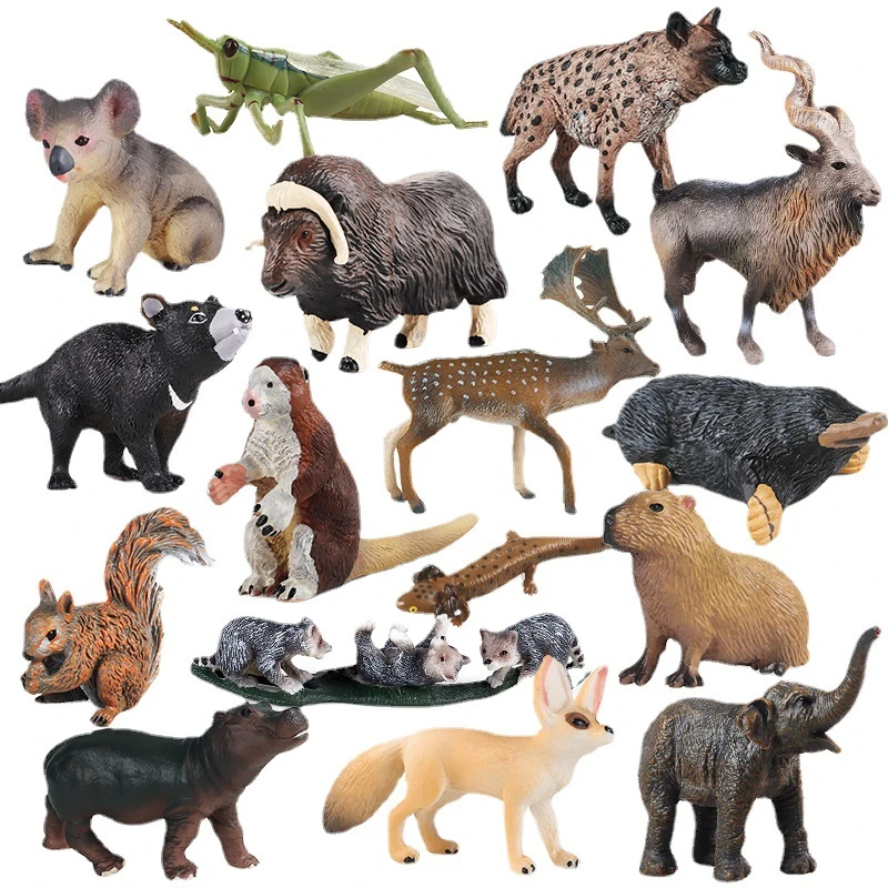 2023 New Zoo Wildlife Insects Capybara Farm Animal Model Figurine Musk ...