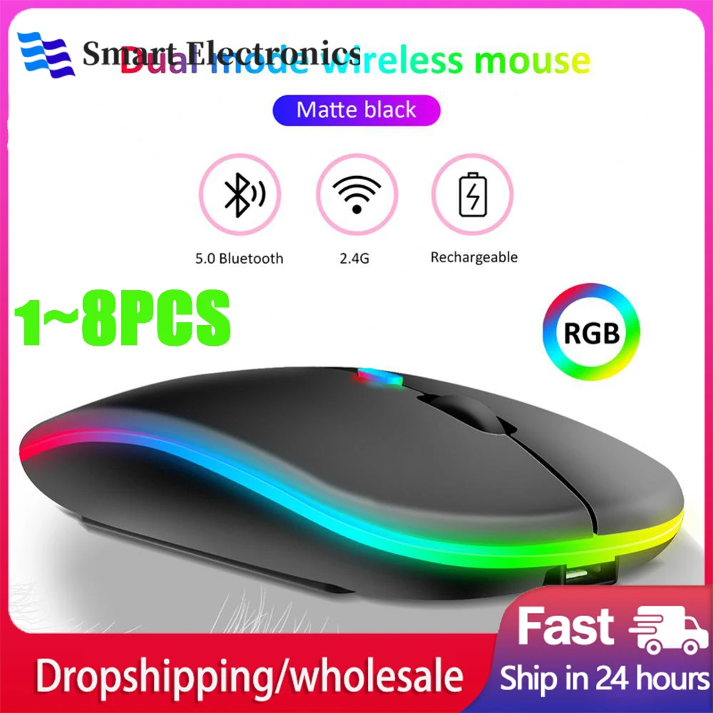 TCJJ-Wireless-Mouse-With-USB-RGB-Rechargeable-Mice-Wireless-Computer ...