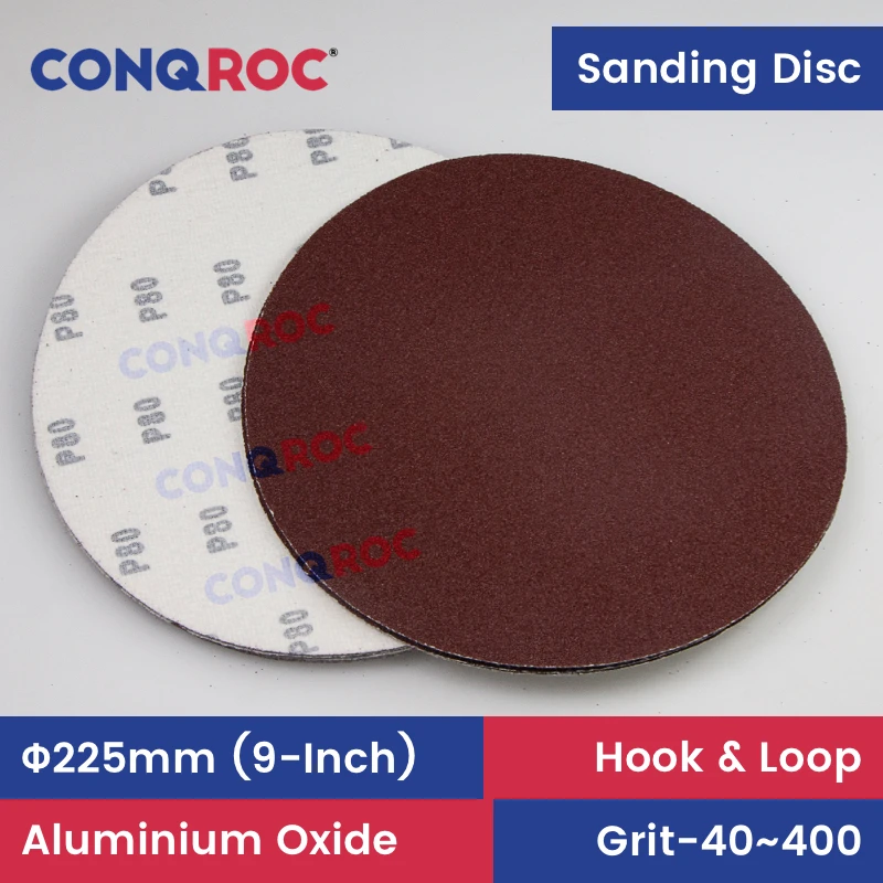 225mm-9-inch-Sanding-Discs-Aluminum-Oxide-Dry-Sandpapers-Hook-and-Loop ...