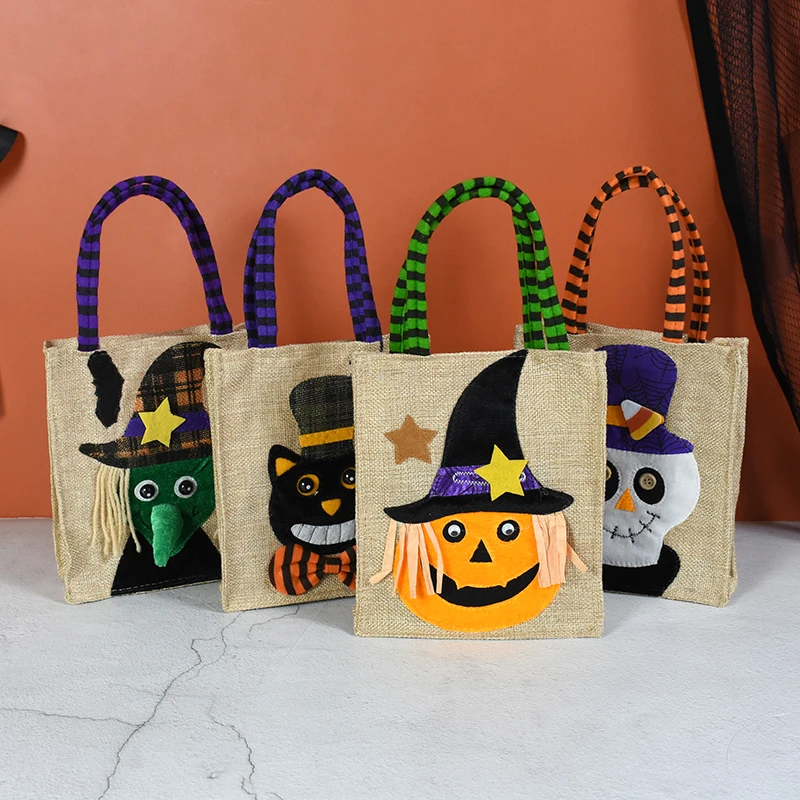 Halloween-Jute-Handbag-Pumpkin-Ghost-Skull-Pattern-Candy-Bag-Trick-Or ...