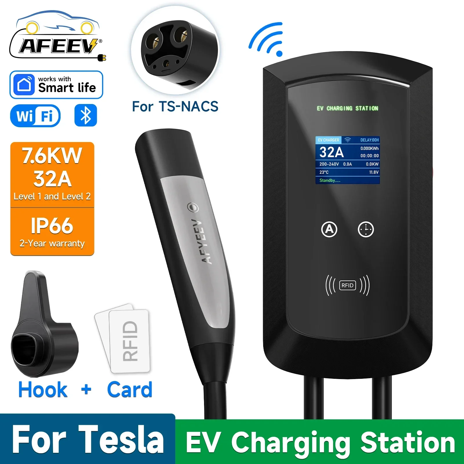 AFEEV-7-6KW-32A-1Phase-EV-Charging-Station-for-Tesla-Model-3-X-Y-S ...