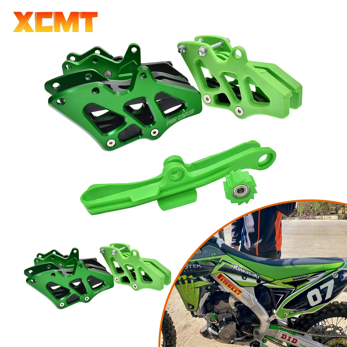 Motorcycle-CNC-Chain-Guide-Slider-Guide-Swingarm-Roller-For-Kawasaki ...