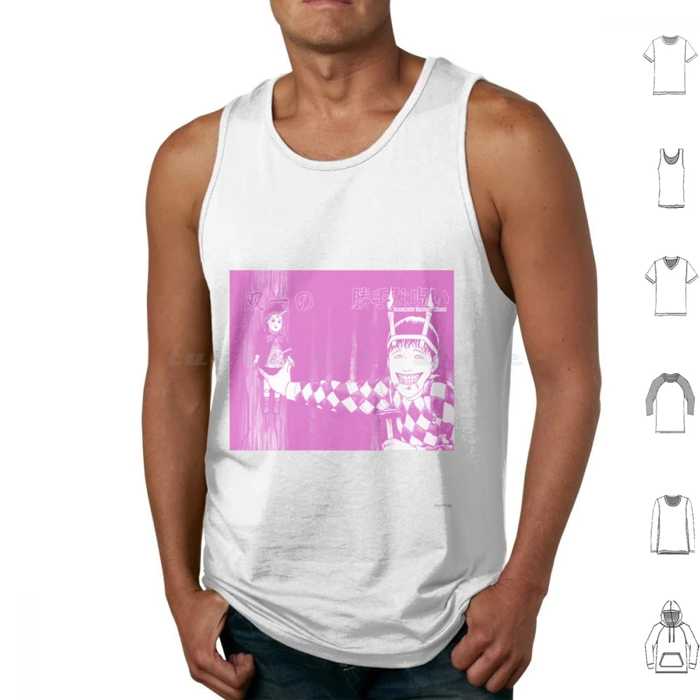 Souichi-S-Diary-Of-Delights-Pink-Tank-Tops-Print-Cotton-Horror-Manga ...