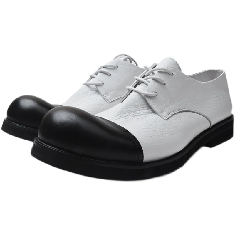 COW-Leather-Low-Help-Men-s-Big-Scalp-Shoes-Round-Head-Thick-Bottom-Soft ...