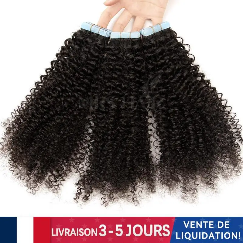 Extensions-de-Cheveux-Humains-Cr-pus-et-Boucl-s-12-14-16-Pouces-Afro ...