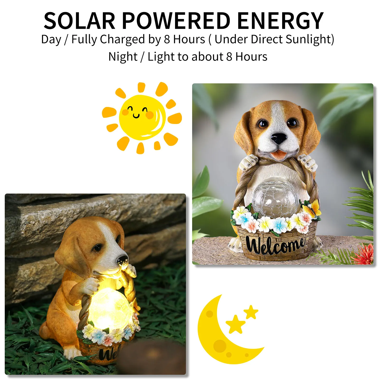 Beagle Welcome Sign Solar Lamp Ball Light - styloclubs.com