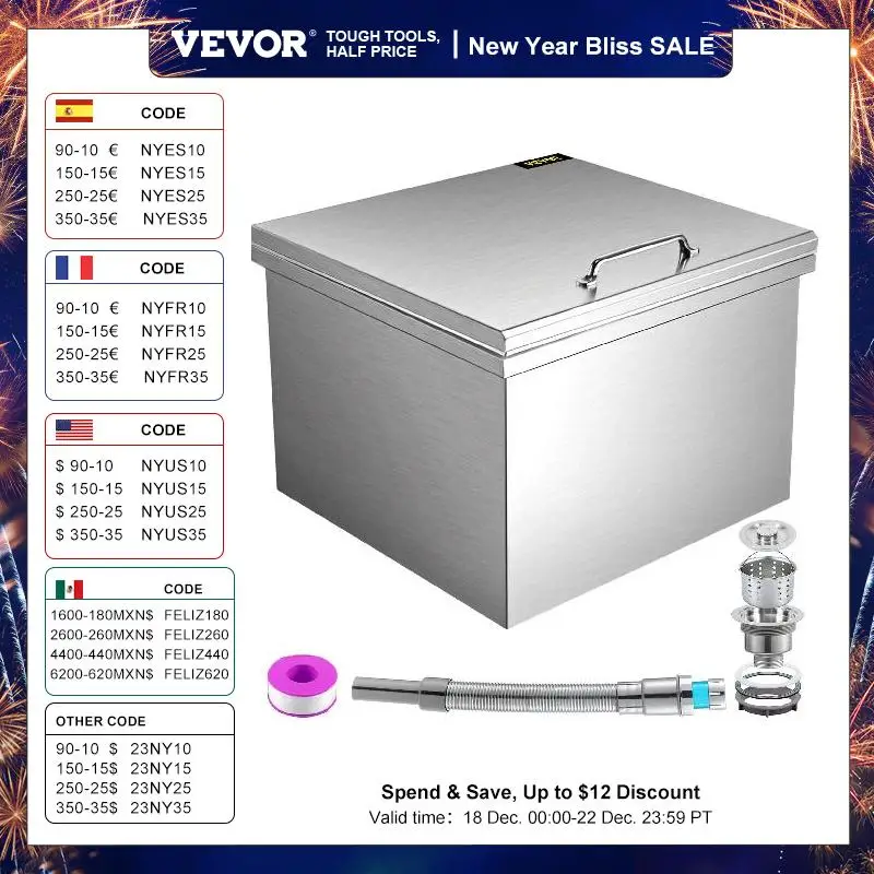 VEVOR-Multi-Size-Drop-In-Ice-Chest-Bin-Wine-Chiller-Cooler-Kitchen-with ...