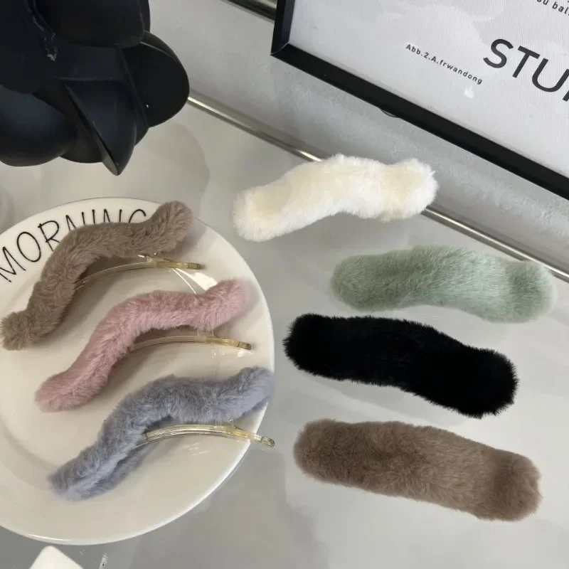 Autumn-and-Winter-Plush-Hair-Clip-for-Women-Duck-Beak-Clip-Clip-Back ...