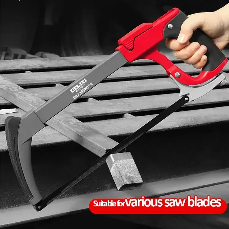 DELIXI-ELECTRIC-Hacksaw-Frame-Two-Sawing-Angles-45-90-Metal-Saw-WoodSaw ...