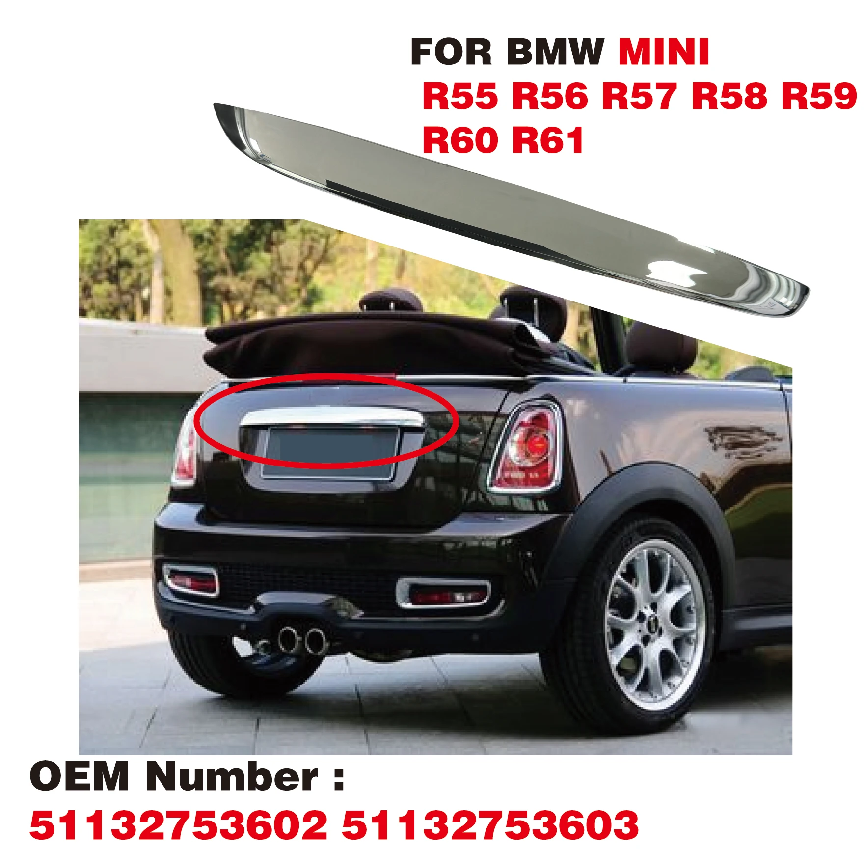 Poign-e-de-Coffre-Arri-re-Chrom-e-de-Remplacement-Compatible-avec-BMW ...