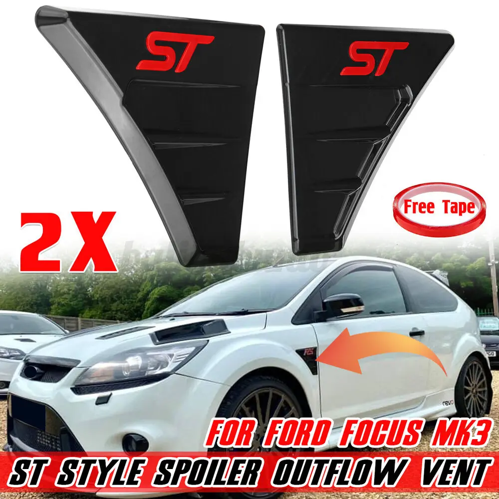 2pcs Car Side Fender Spoiler Outflow Vent Vent Fit For Ford Focus Mk2 ...