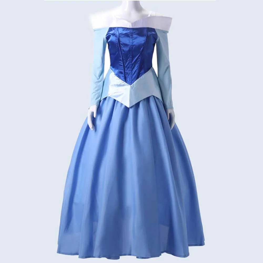 Custom Made Aurora Princess Cosplay Costume Blue Dress For adult Girl ...