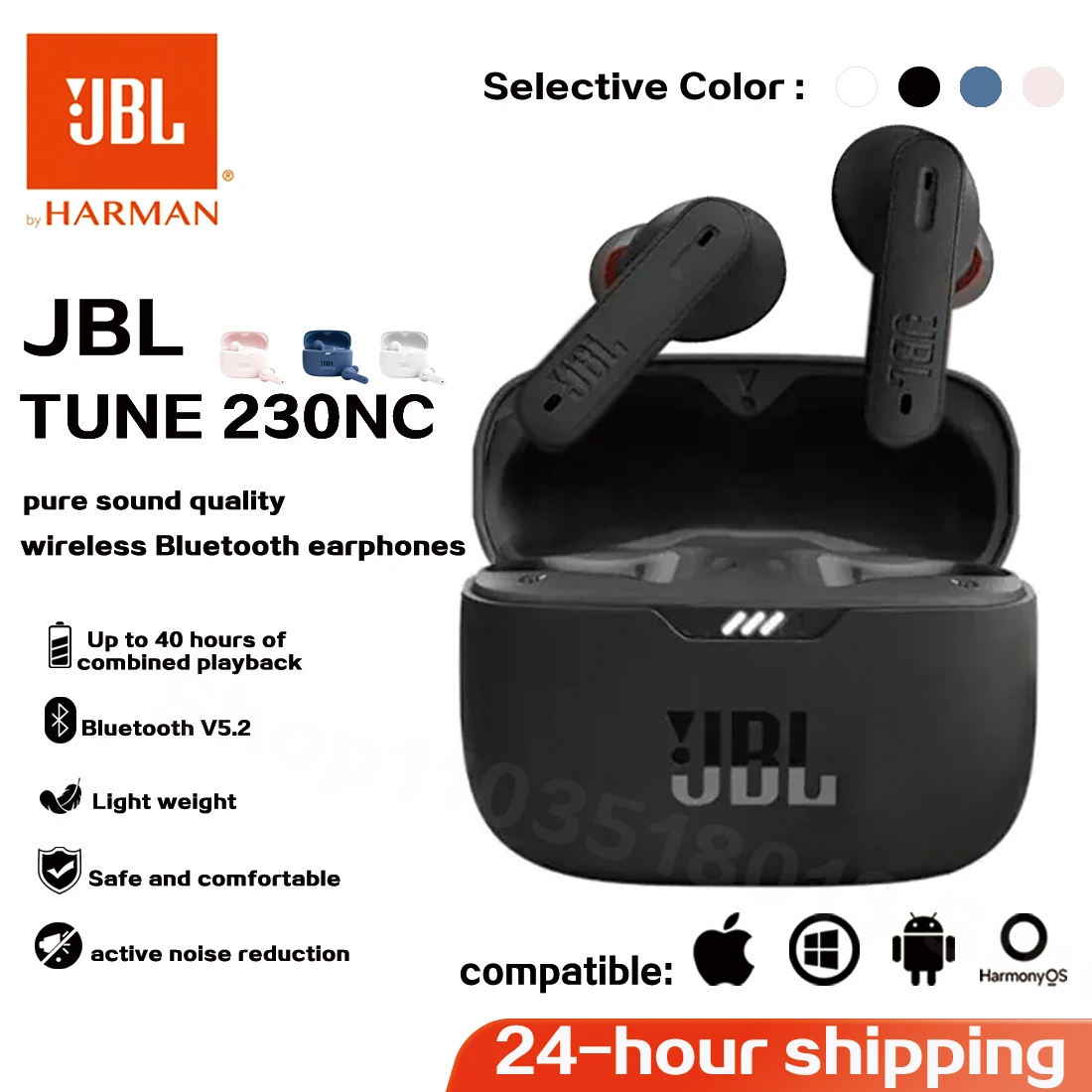 Original-JBL-Tune-230nc-TWS-Wireless-Bluetooth-Headset-Stereo-Bass-Waterproof-Sports-Earphone ...