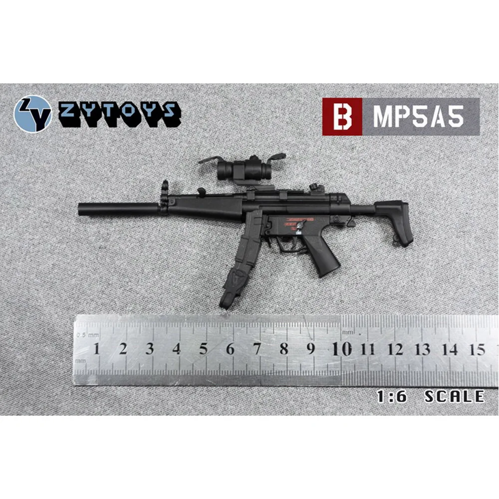 New 1/6th MP5 Submachine Gun MP5A5 Black PVC Material Can't Be Fired ...