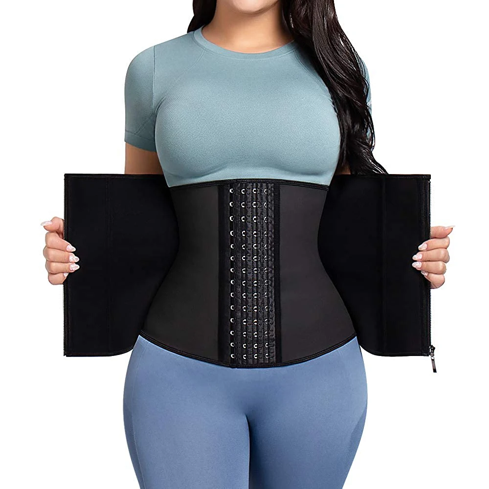 Latex Waist Trainer Body Shaper Corset Underbust Shapewear Women Steel ...