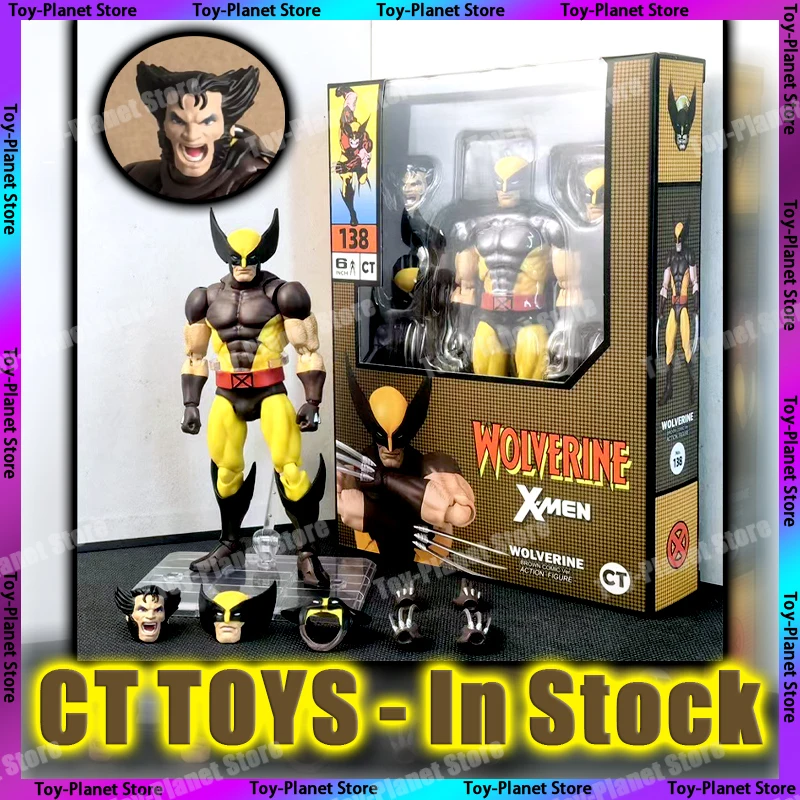 En existencia Ct Toys Wolverine Mafex 138 Figura Brown Comic X-Men ...
