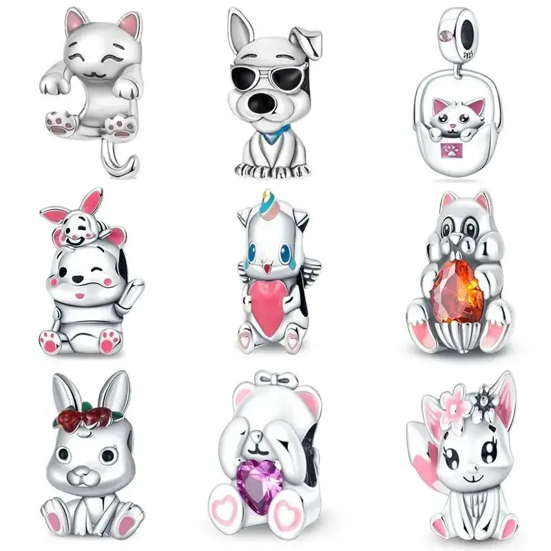 Dijes-de-cuentas-de-animales-lindos-se-ajustan-a-la-pulsera-Pandora ...