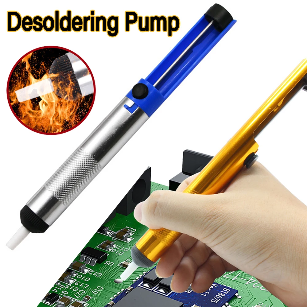 Aluminum-Metal-Desoldering-Pump-Suction-Tin-Gun-Soldering-Sucker-Pen-Removal-Vacuum-Soldering ...